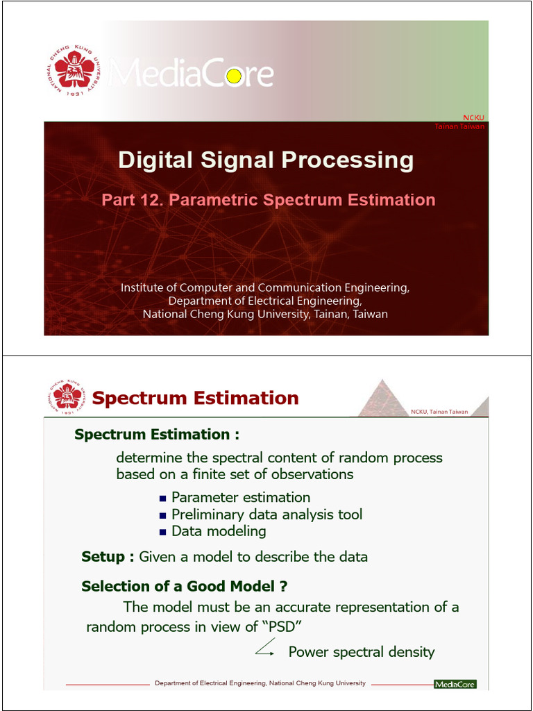 DSP12 - Spectrum Estimation New | PDF