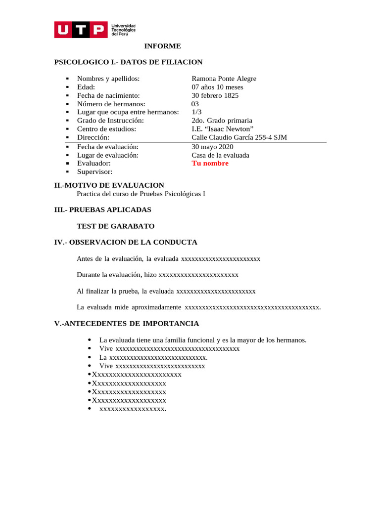 S04 - s1 Material - MODELO de INF - PSIC | PDF