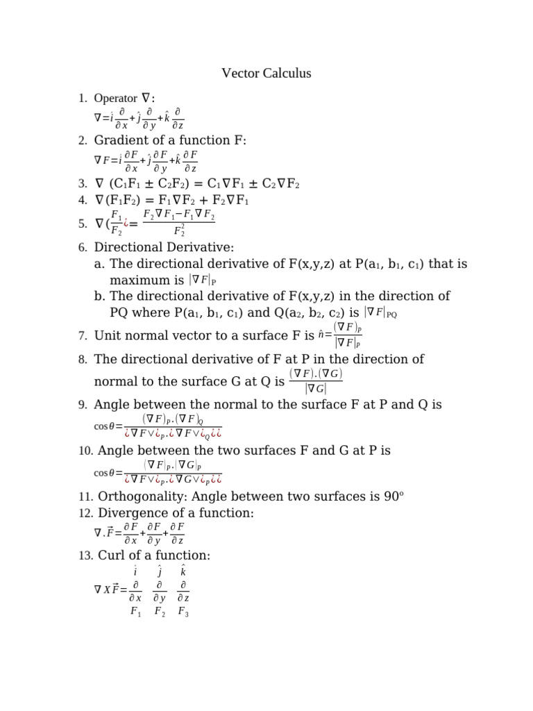 Vector Calculus | PDF