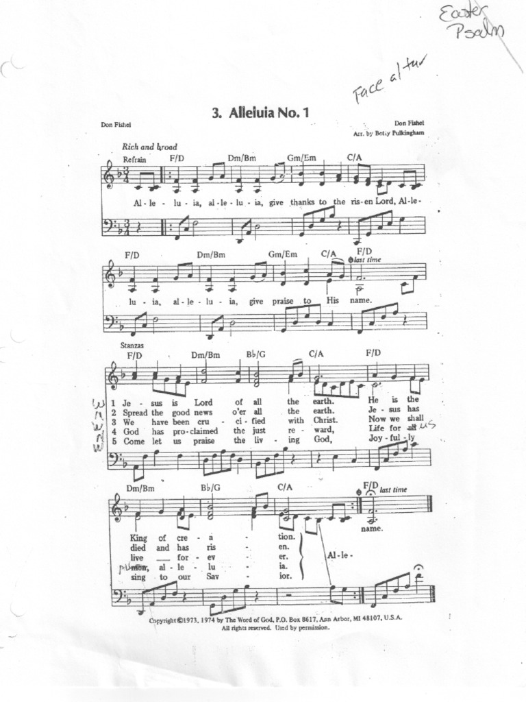 Alleluia No 1 5 Verse Version | PDF