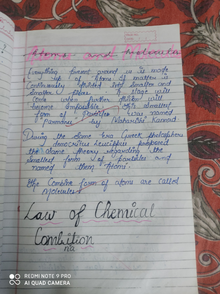 Chemistry Chapter - 03 (Atoms and Molecules) Notes | PDF