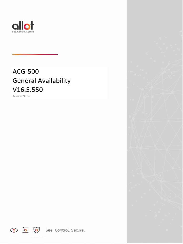 ACG-500 - v16.5.550GA Release Notes | PDF