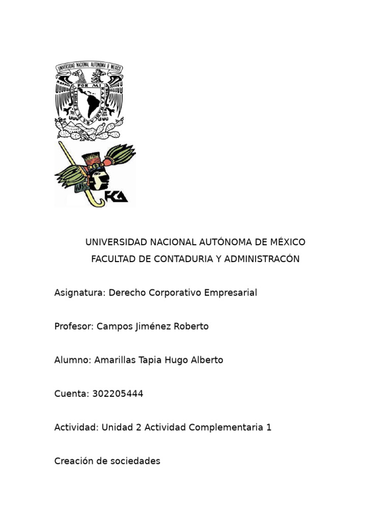 Unidad 2 Act. Complementaria 1 | PDF
