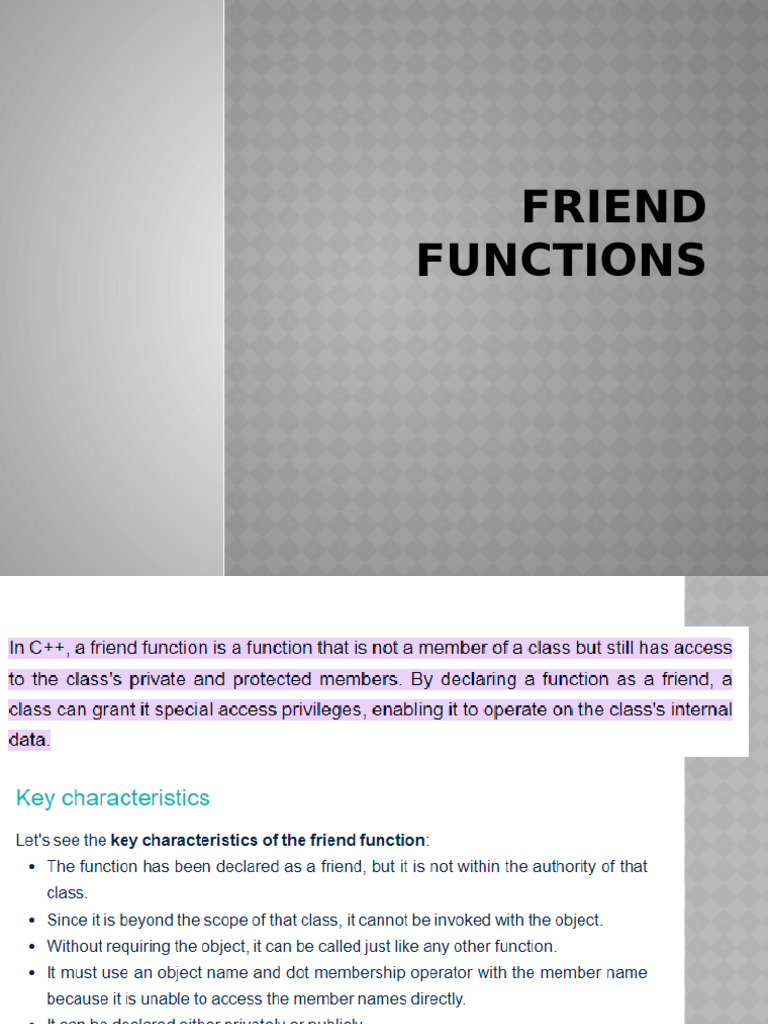 Friend Functions | PDF