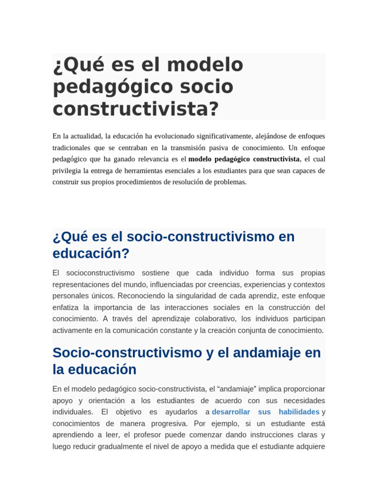 Socio Constructivismo | PDF