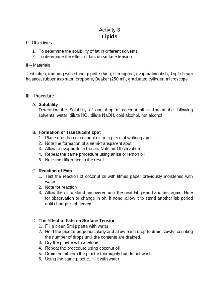 Activity 3 - Lipids | PDF