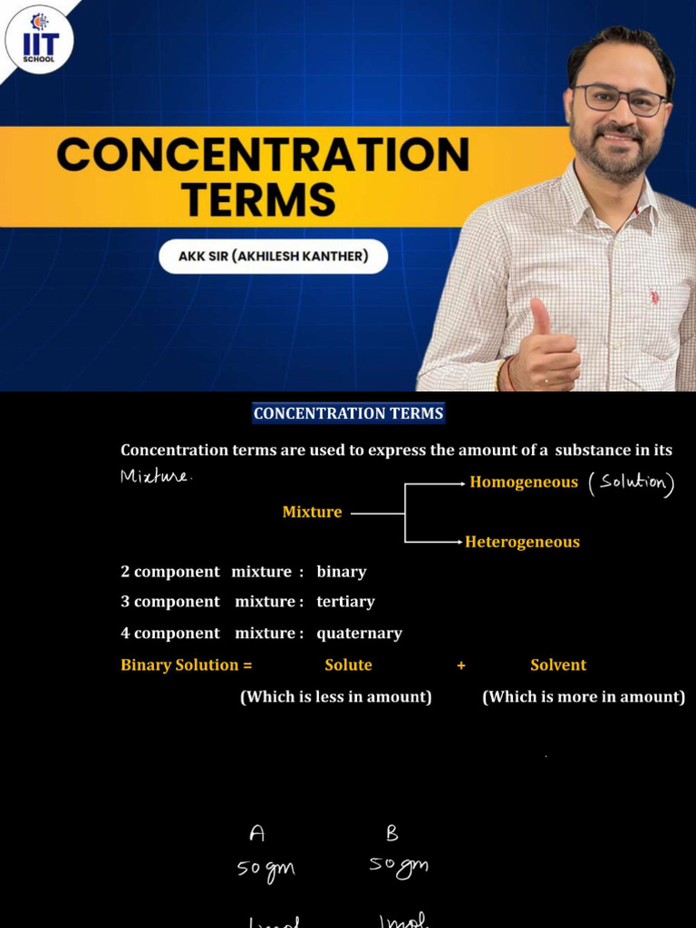 Concentration Terms - L-01 (Class Notes) - Introduction OF ...
