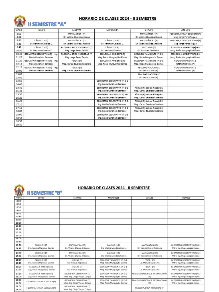 Esic Horario 2024-Ii | PDF