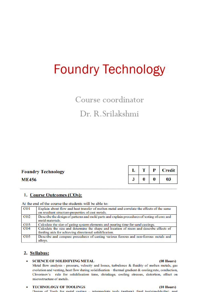 Foundry Technology - cHAPTER1 | PDF | Industrial Processes | Home & Garden