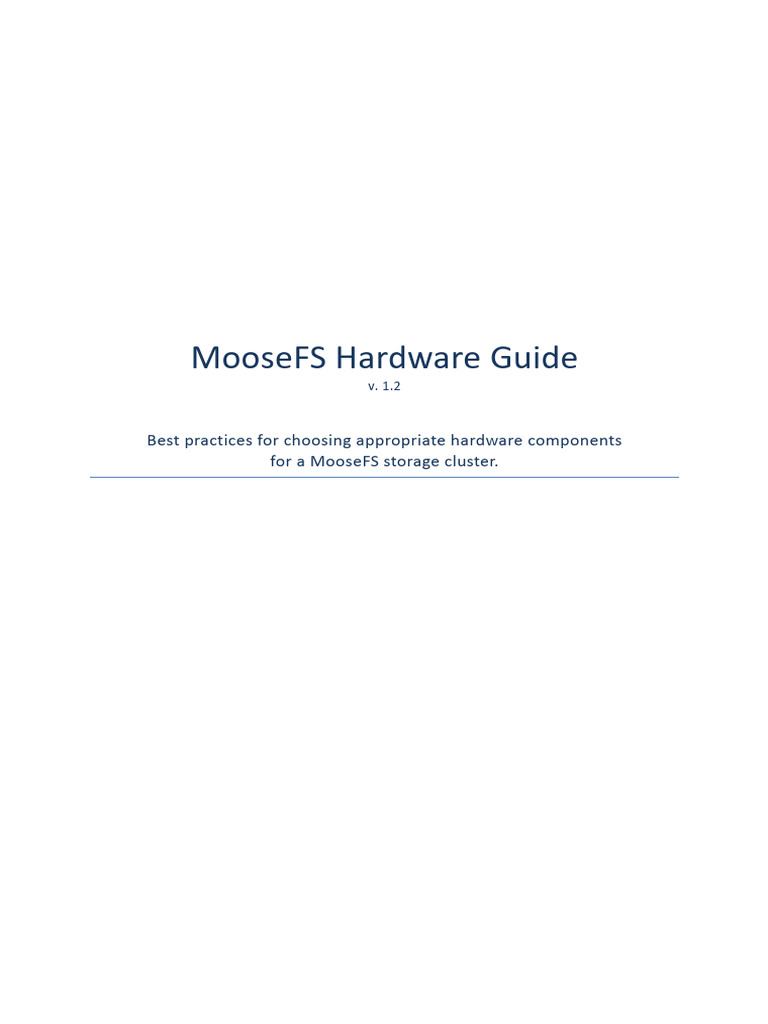 MooseFS Hardware Guide v.1.2 | PDF