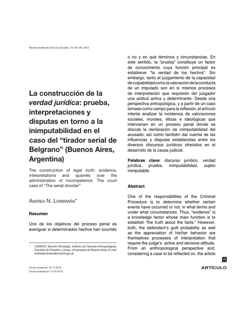 La Construcci N de La Verdad Juridica | PDF