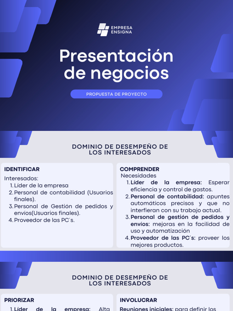 Presentación Proyecto de Negocios Moderno Azul | PDF