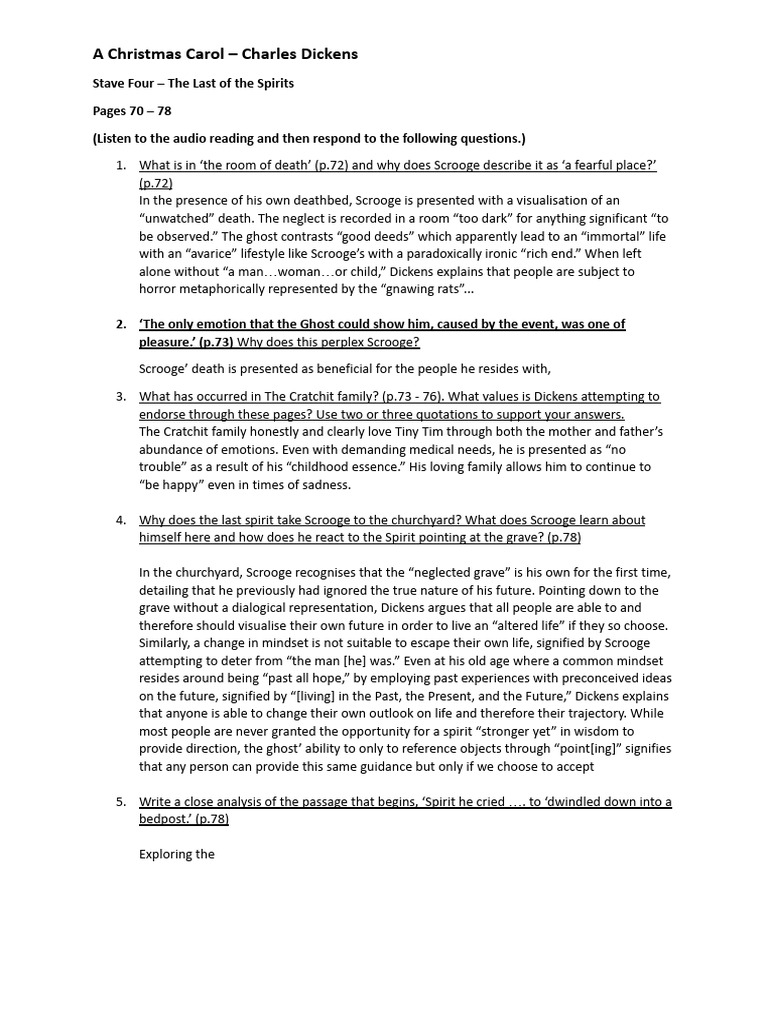 A Christmas Carol - Stave 4 | PDF | Ebenezer Scrooge | Philosophy