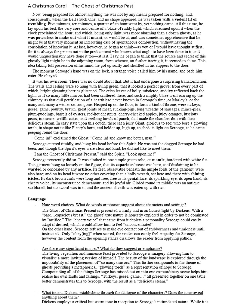 A Christmas Carol - Stave 2 Anaslysis | PDF | Christmas Novels | Philosophy