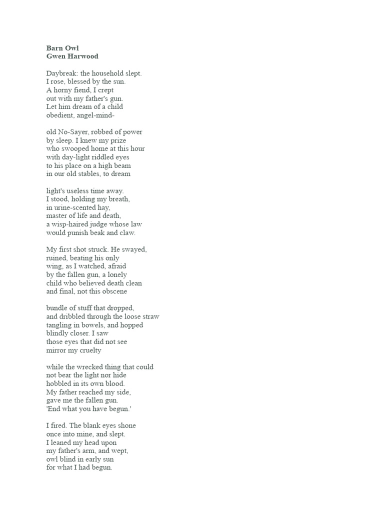 Barn Owl | PDF | Poetry