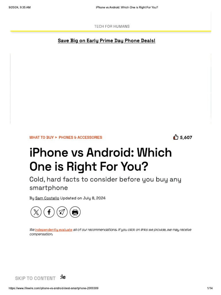 Android V Iphone (Lifewire) | PDF