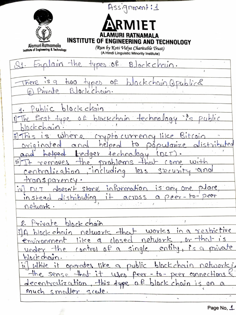 Blockchain Assignment 1 Pdf