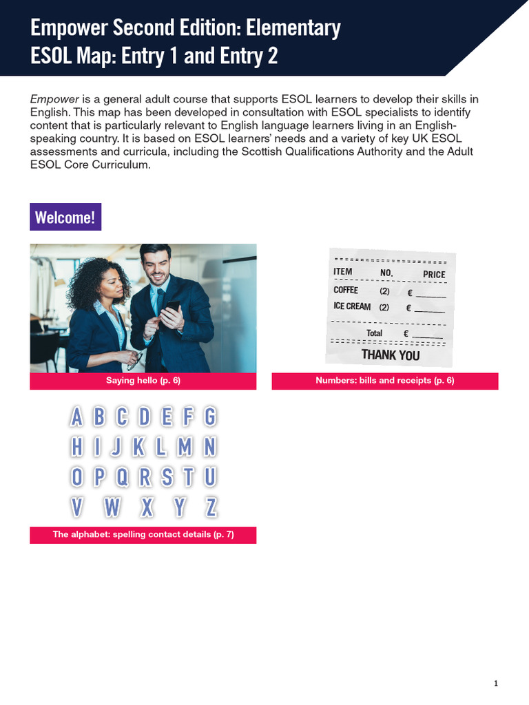 Empower Second Edition Elementary ESOL Map | PDF