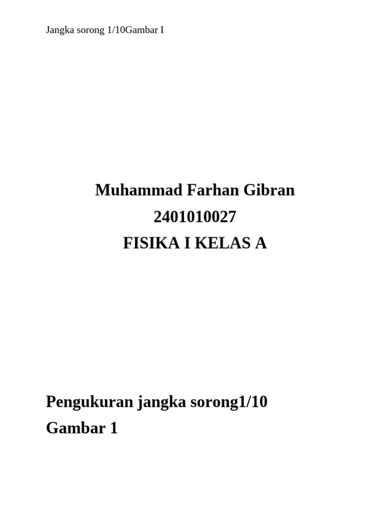 Muhammad Farhan Gibran FISIKA I | PDF