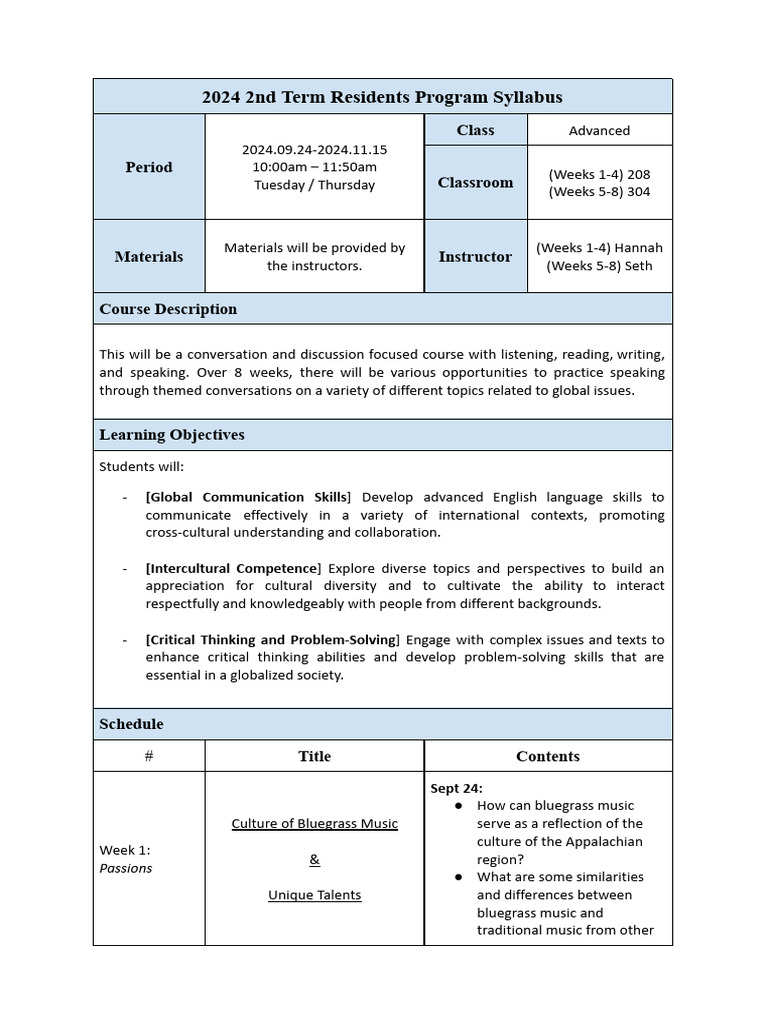 ADV Fall 2024 Syllabus | PDF