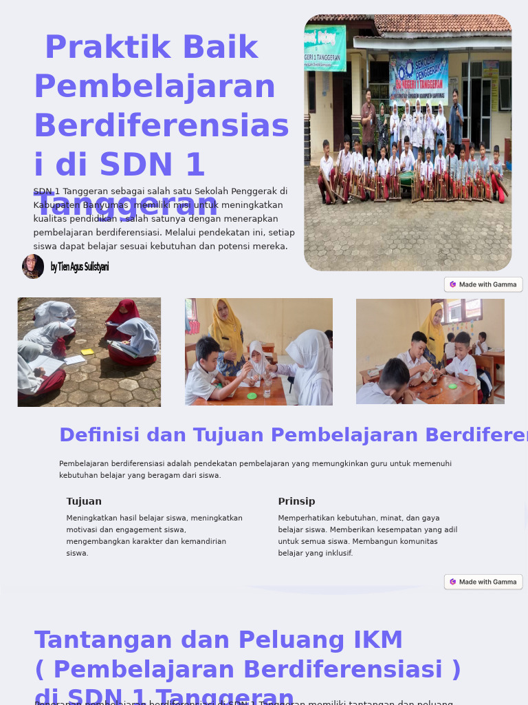 Praktik Baik Pembelajaran Berdiferensiasi Di SDN 1 Tanggeran | PDF