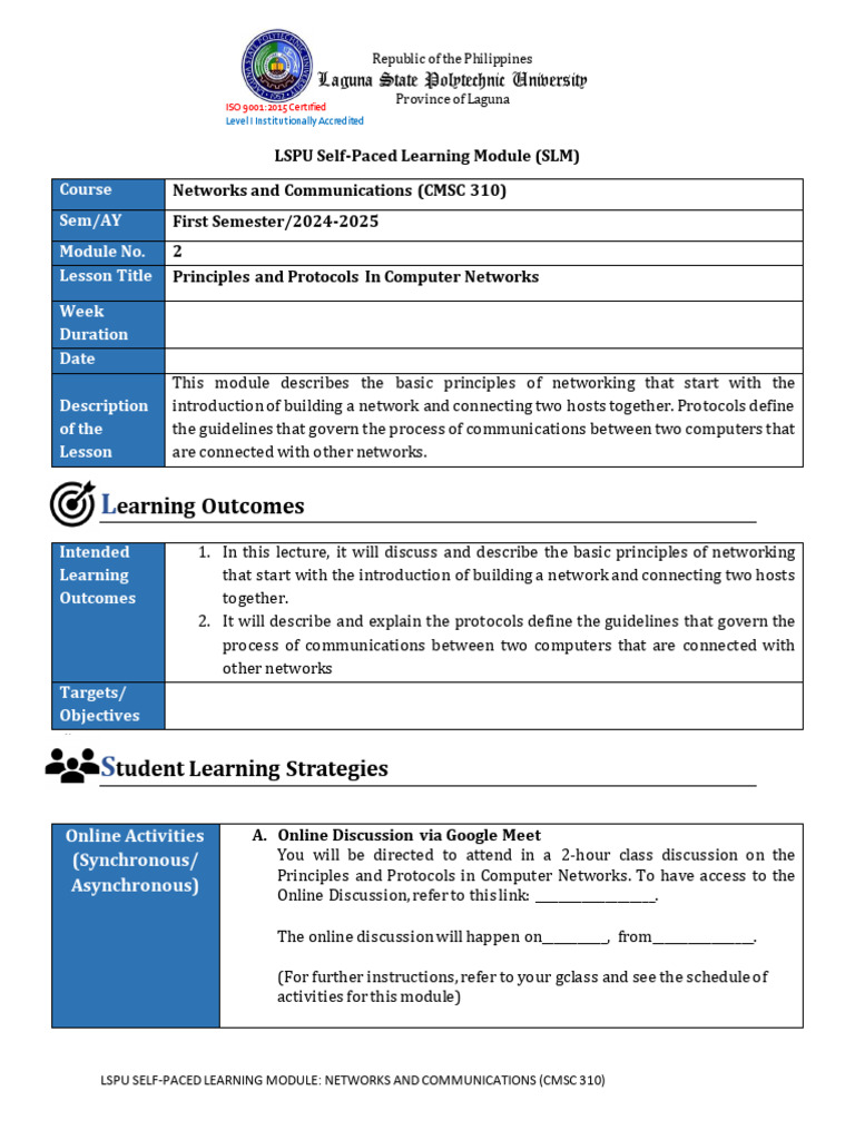 Module 2 - CMSC 310 Networks and Communications | PDF