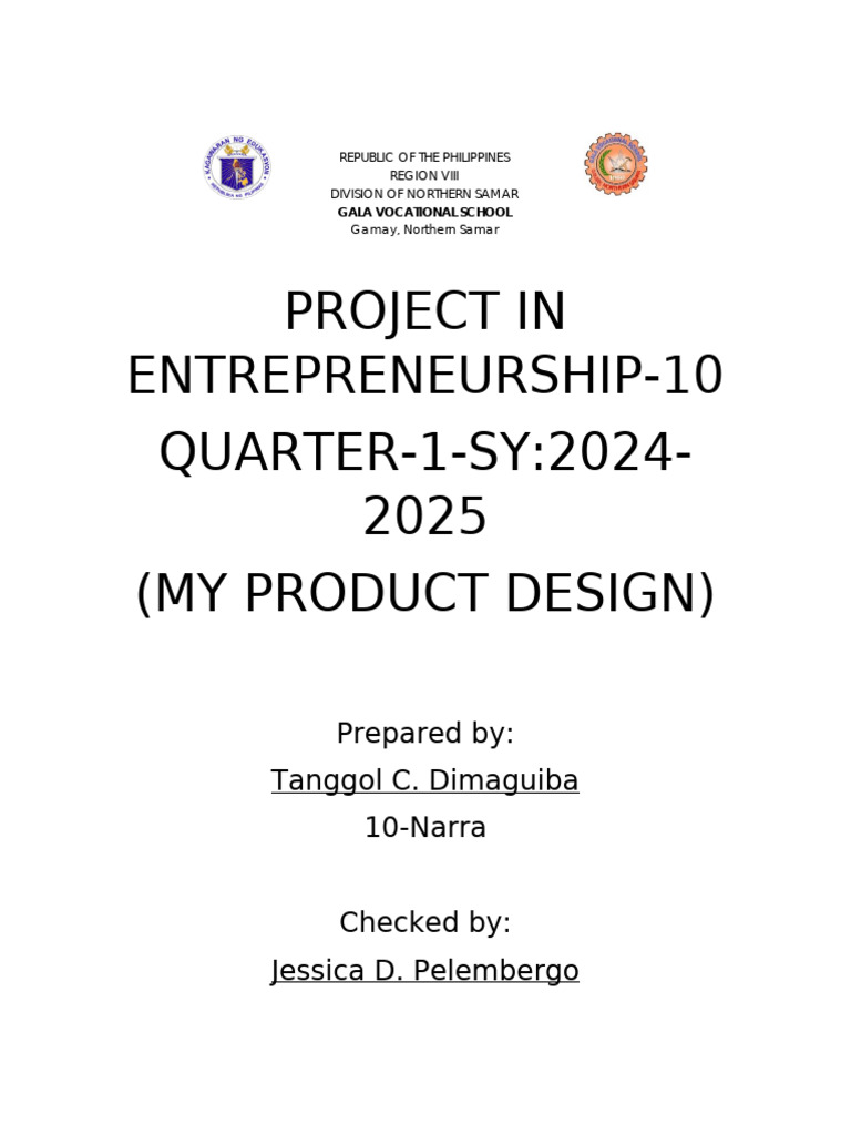 Project in Entrepreneurship | PDF