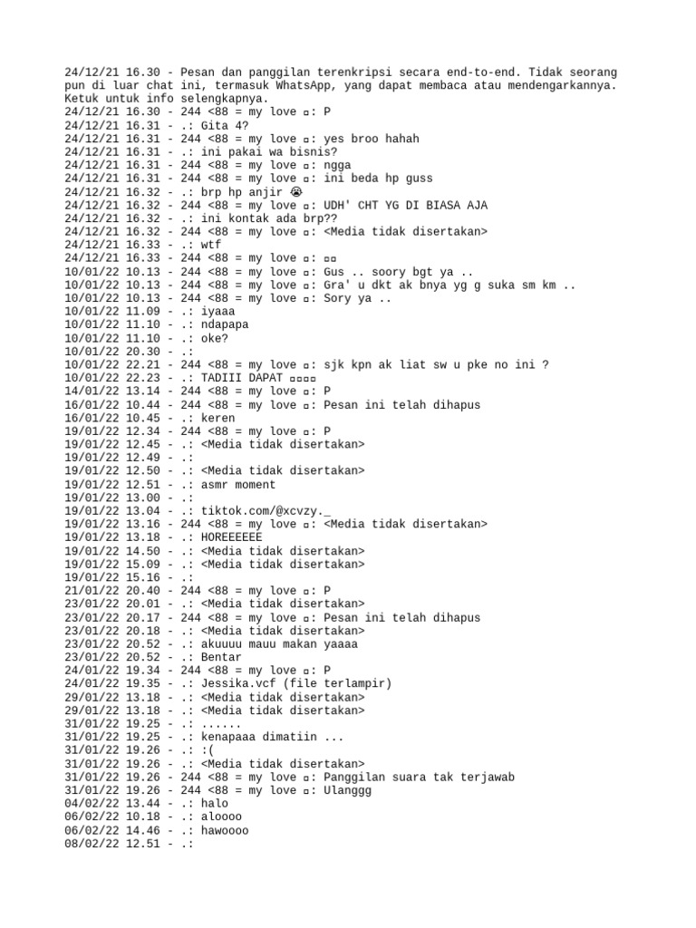 Chat WhatsApp Dengan 244 88 My Love ? | PDF