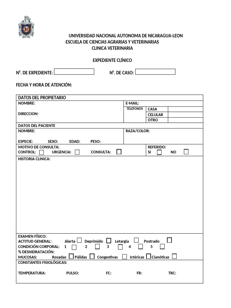 Ficha Clinica Unan-Leon | PDF