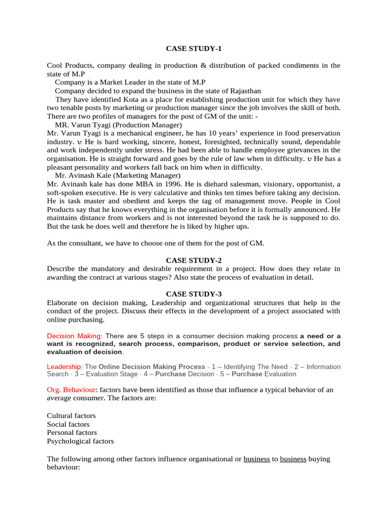Case Studies-1 | PDF
