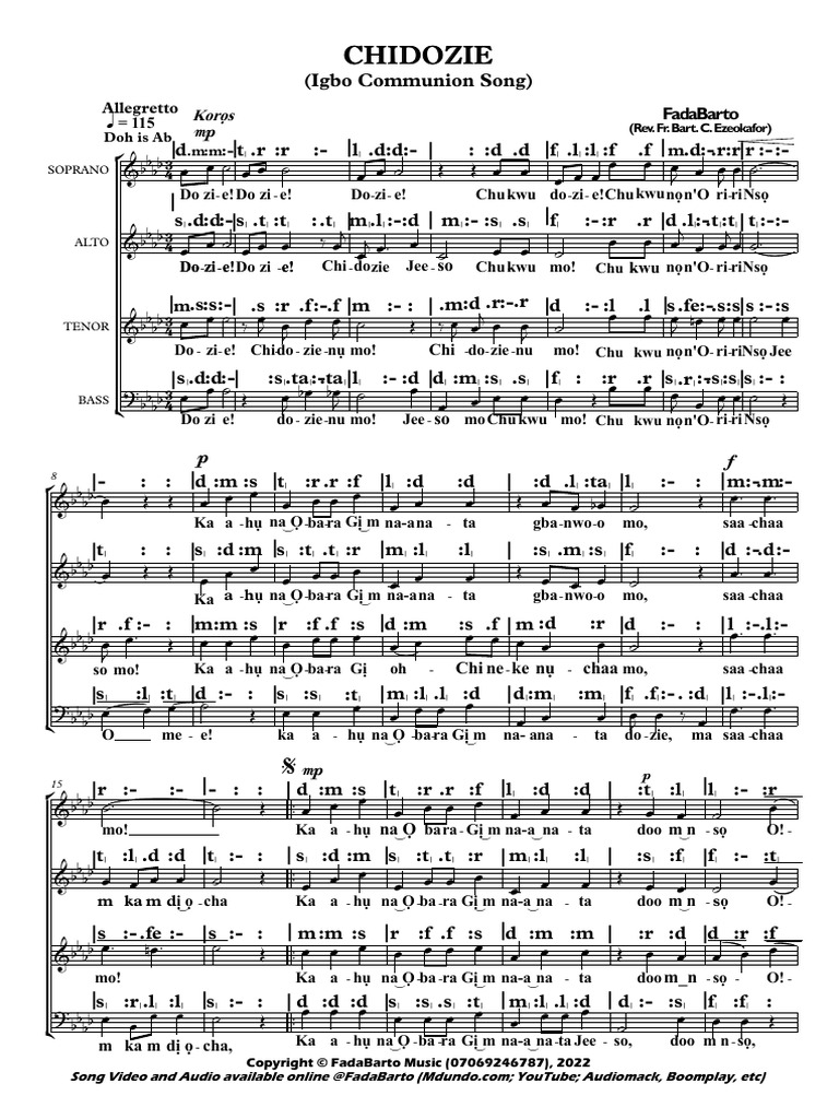 CHIDOZIE by FadaBarto (Rev. Fr. Bart C | PDF