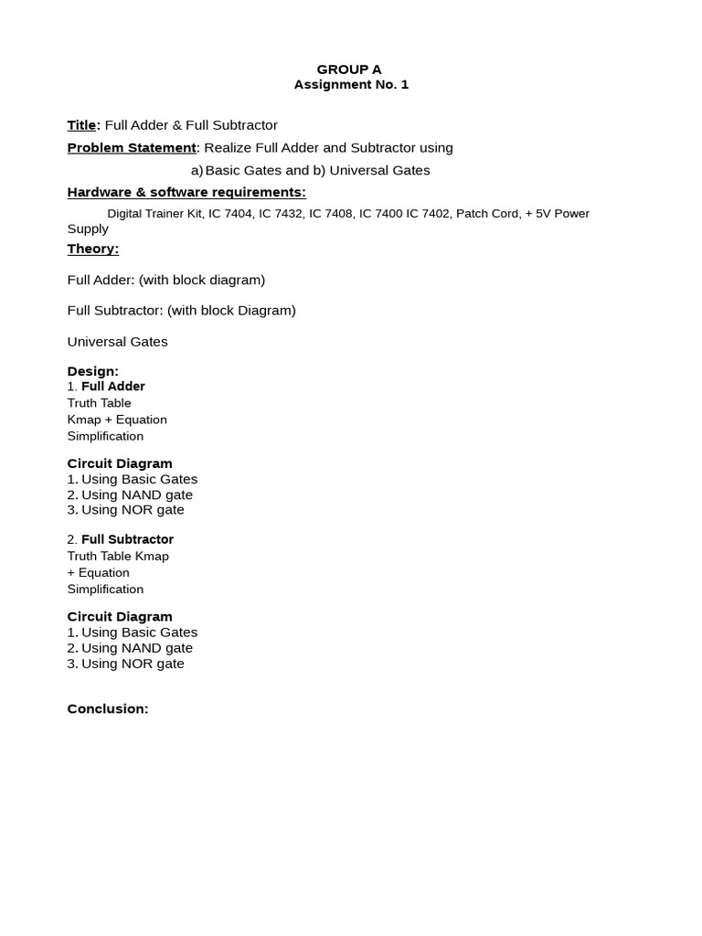 DELD - Handout (Assignment 1-13) | PDF