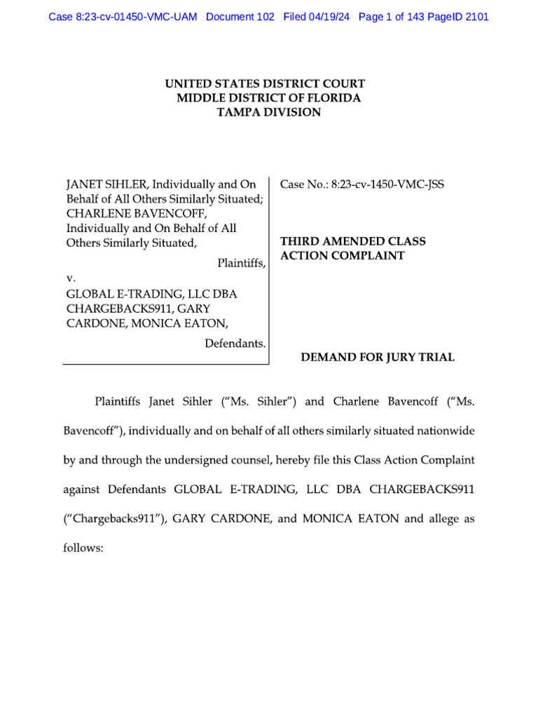 Chargebacks911 - Civil RICO Lawsuit - Sept 2024 | PDF