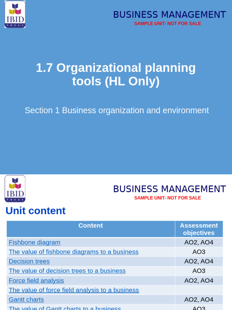 1.7 Organizational Planning Tools (HL) v3 | PDF