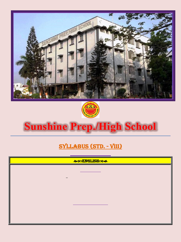 Syllabus - Std. 8 (Session-2024-25) | PDF