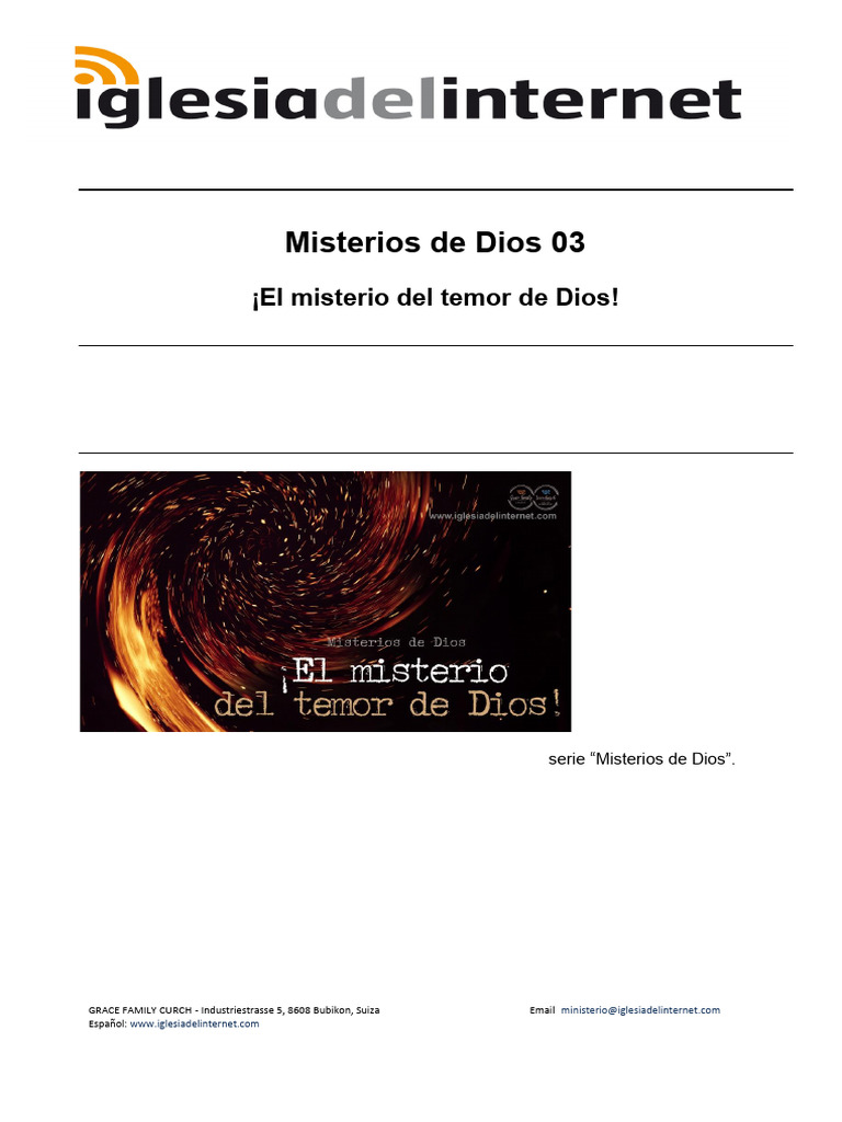 Misterios del Temor de Dios | PDF | Dios | Cristo (título)