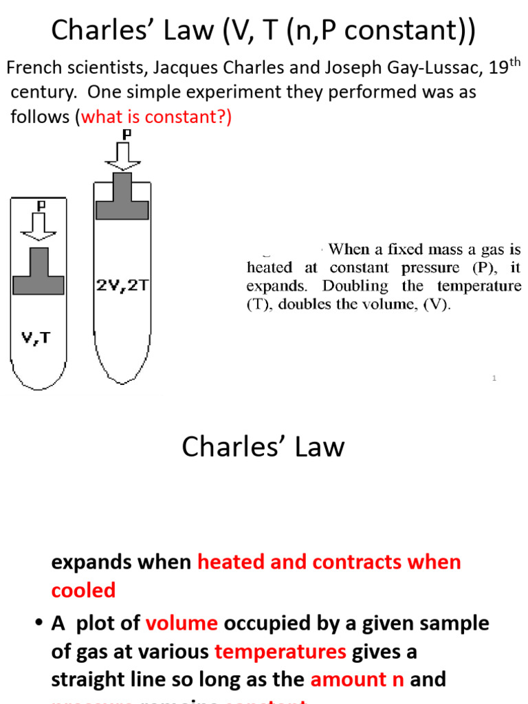 Charles' Law and Gas Laws Explained | PDF | Gases | Mole (Unit)