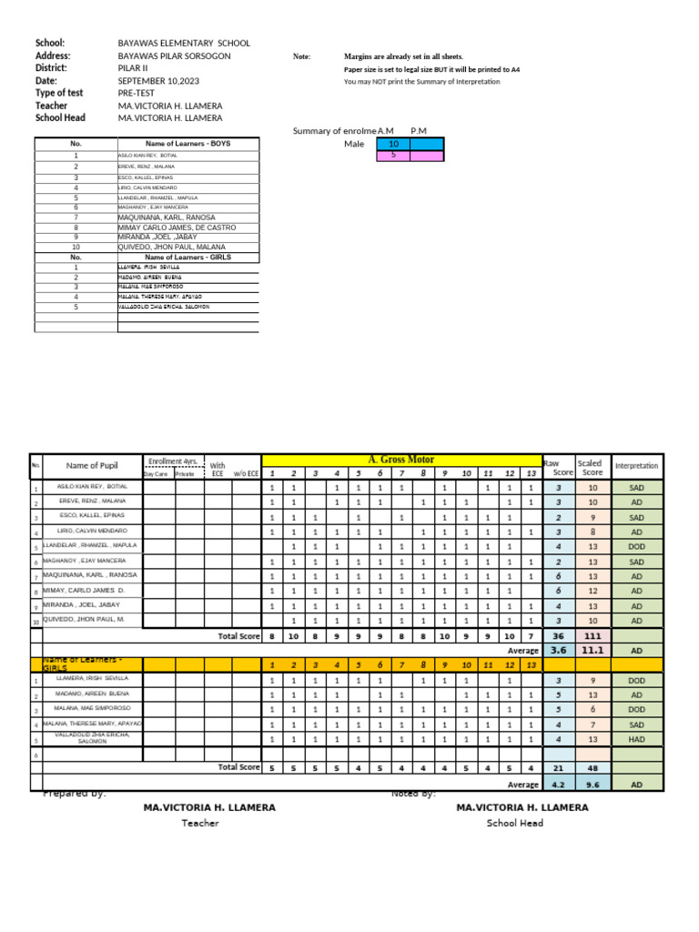 Automatic Summary Eccd Kinder OPAL RHEG | PDF