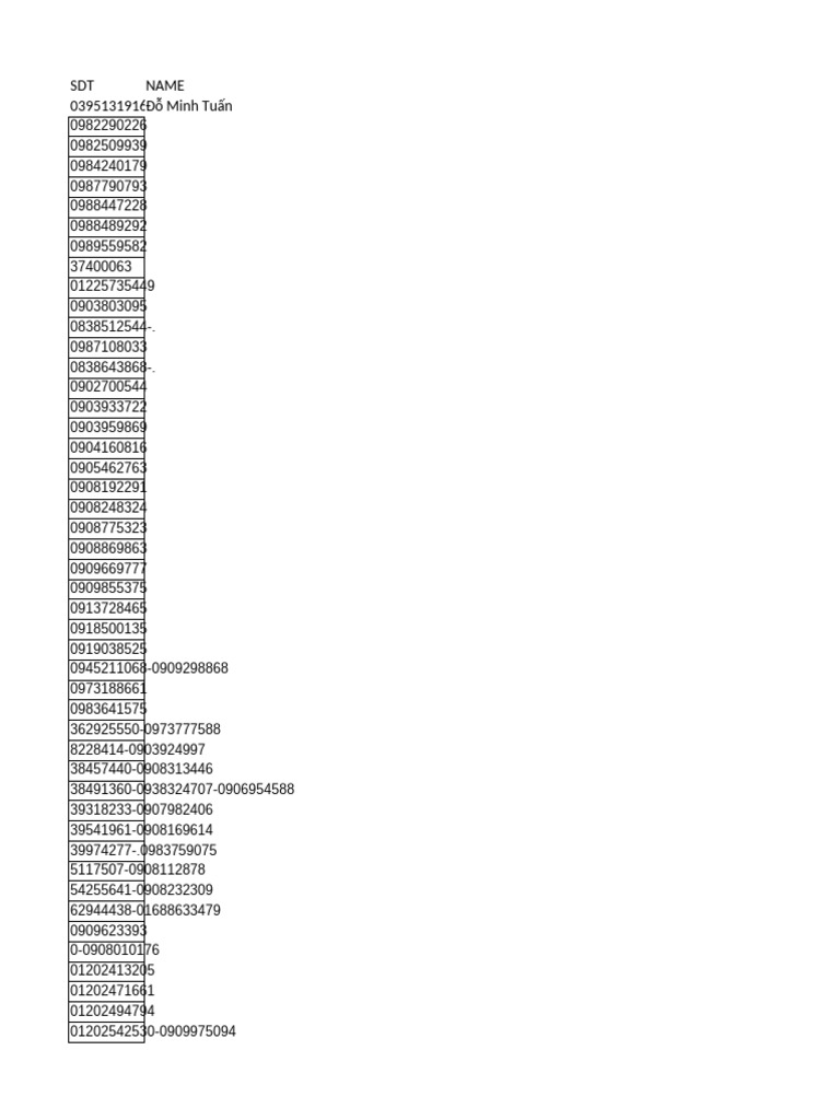 SDT Name 0395131916Đỗ Minh Tuấn | PDF