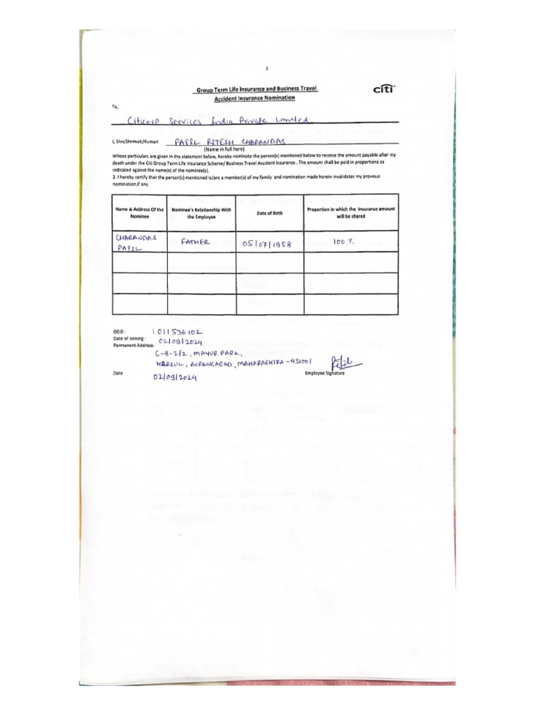 Group Term Life Insurance and Business Travel | PDF
