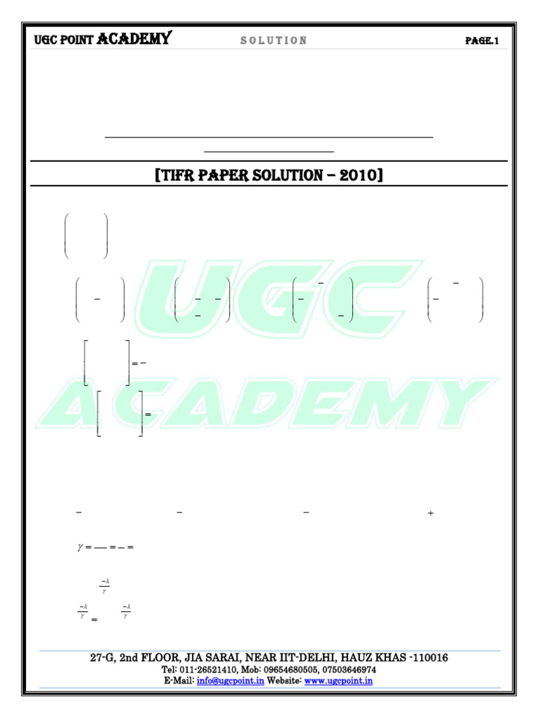 Tifr Paper Solution 2010 - 2017 | PDF