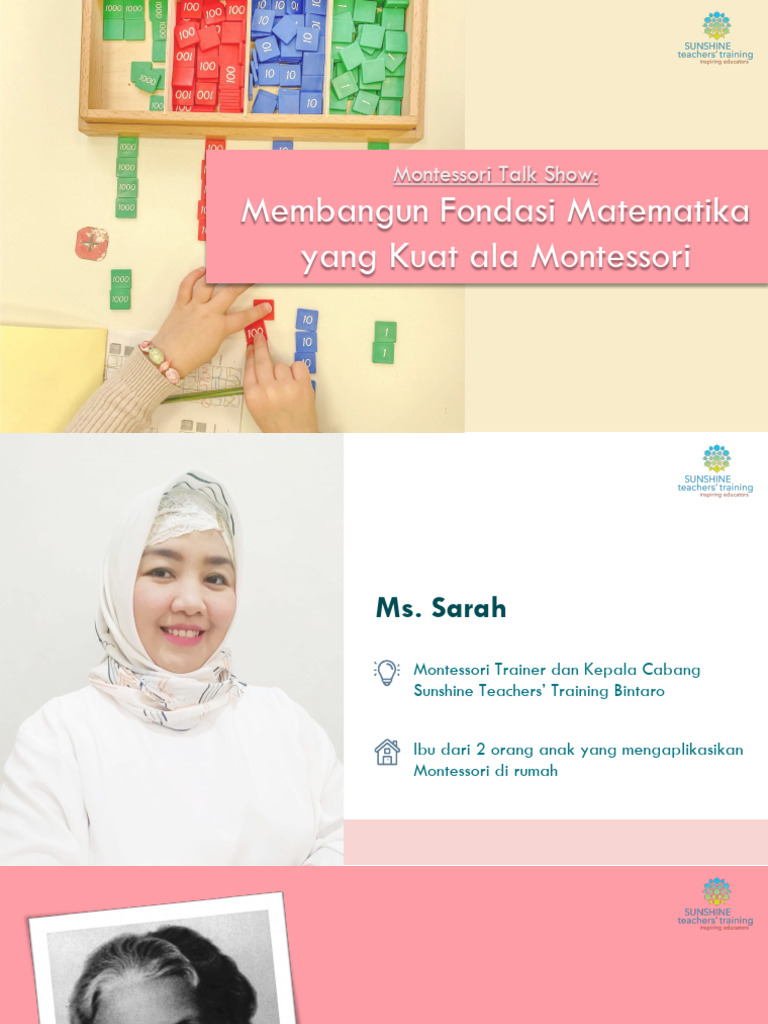 Montessori Talk Show #2 Presentasi Pembicara | PDF