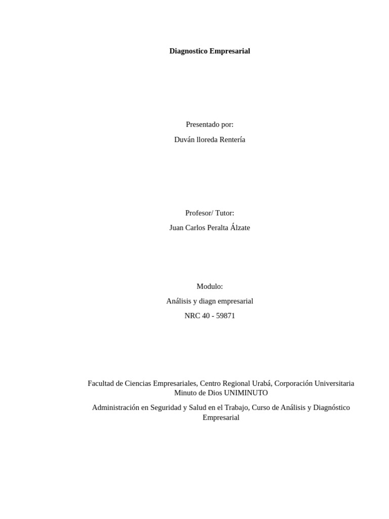 Diagnostico Empresarial Activ 1 | PDF