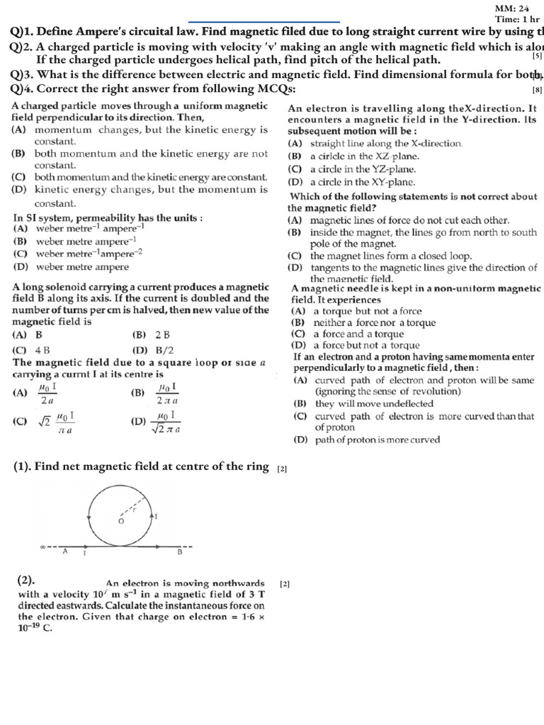 Magnetic field test 1 | PDF