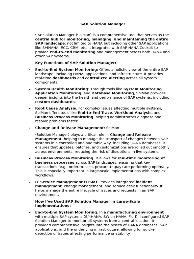 Sap Solution Manager Pdf
