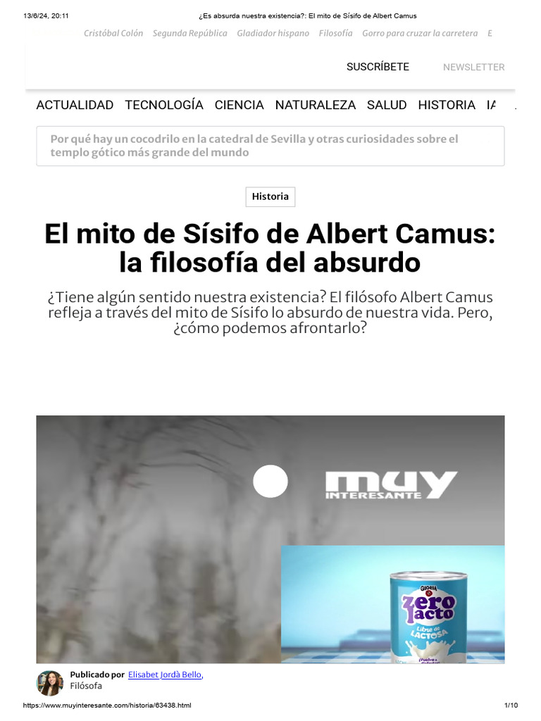 ¿Es Absurda Nuestra Existencia? El Mito de Sísifo de Albert Camus | PDF ...