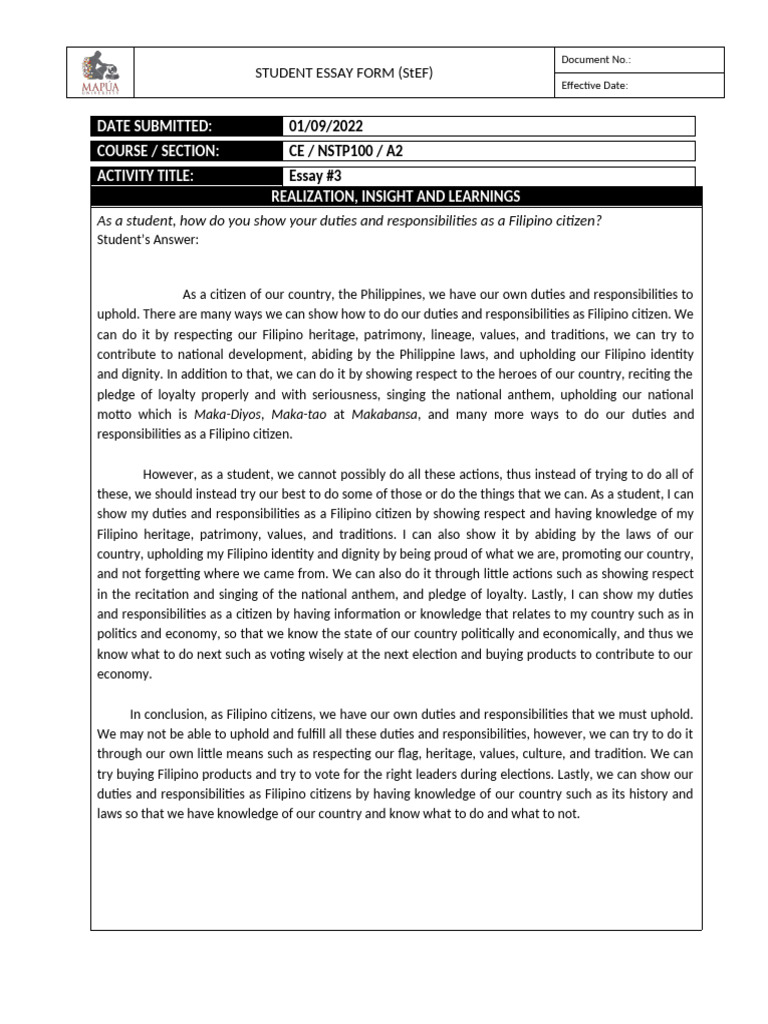 Calinga - JS NSTP100 A2 E3 | PDF