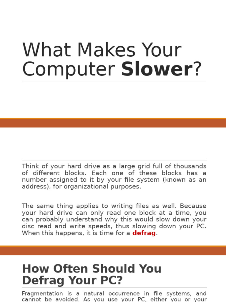 What Makes Your Computer Slower | PDF