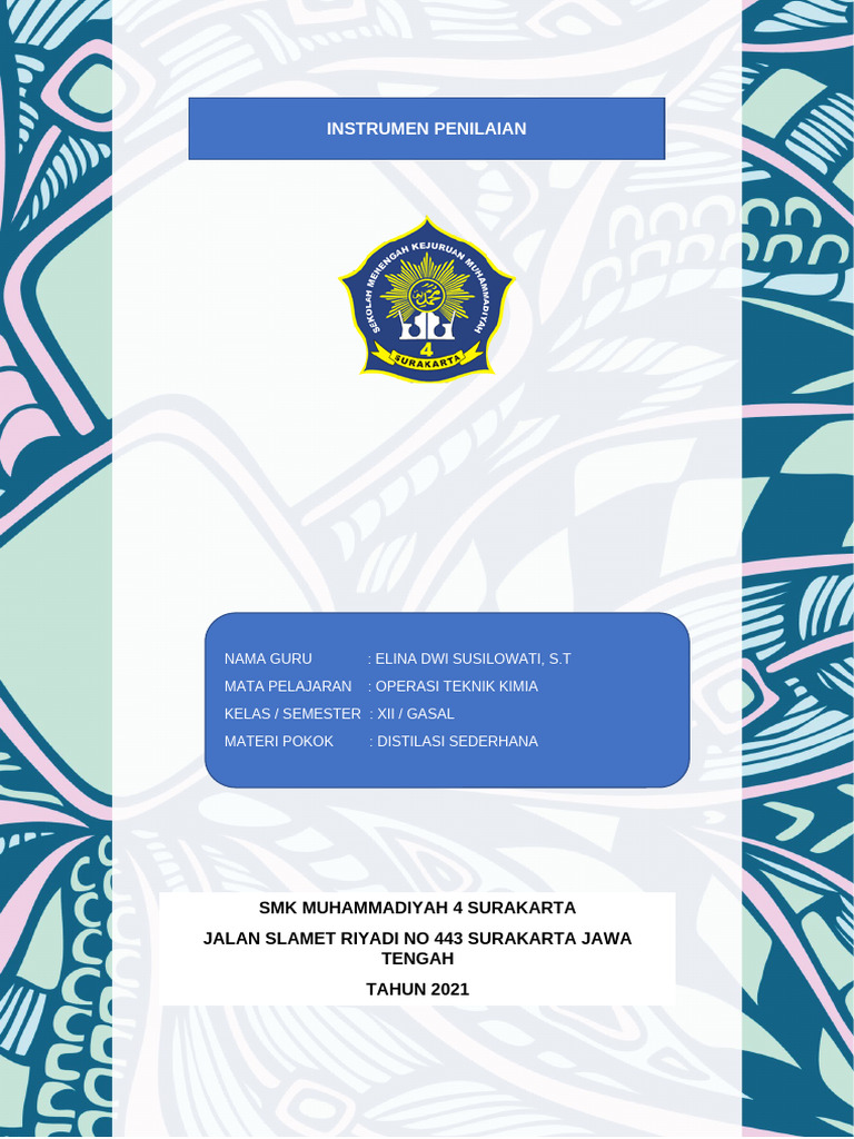 INSTRUMEN PENILAIAN DISTILASI ELINA | PDF