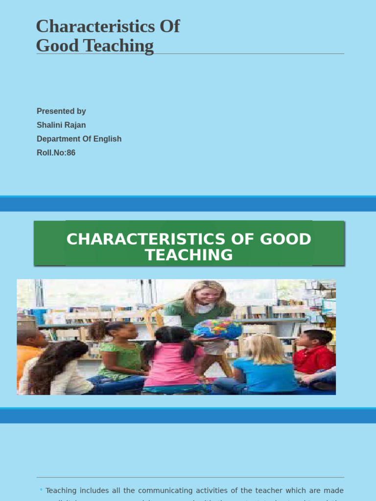 3.characteristics of Good Teaching | PDF | Teachers | Knowledge